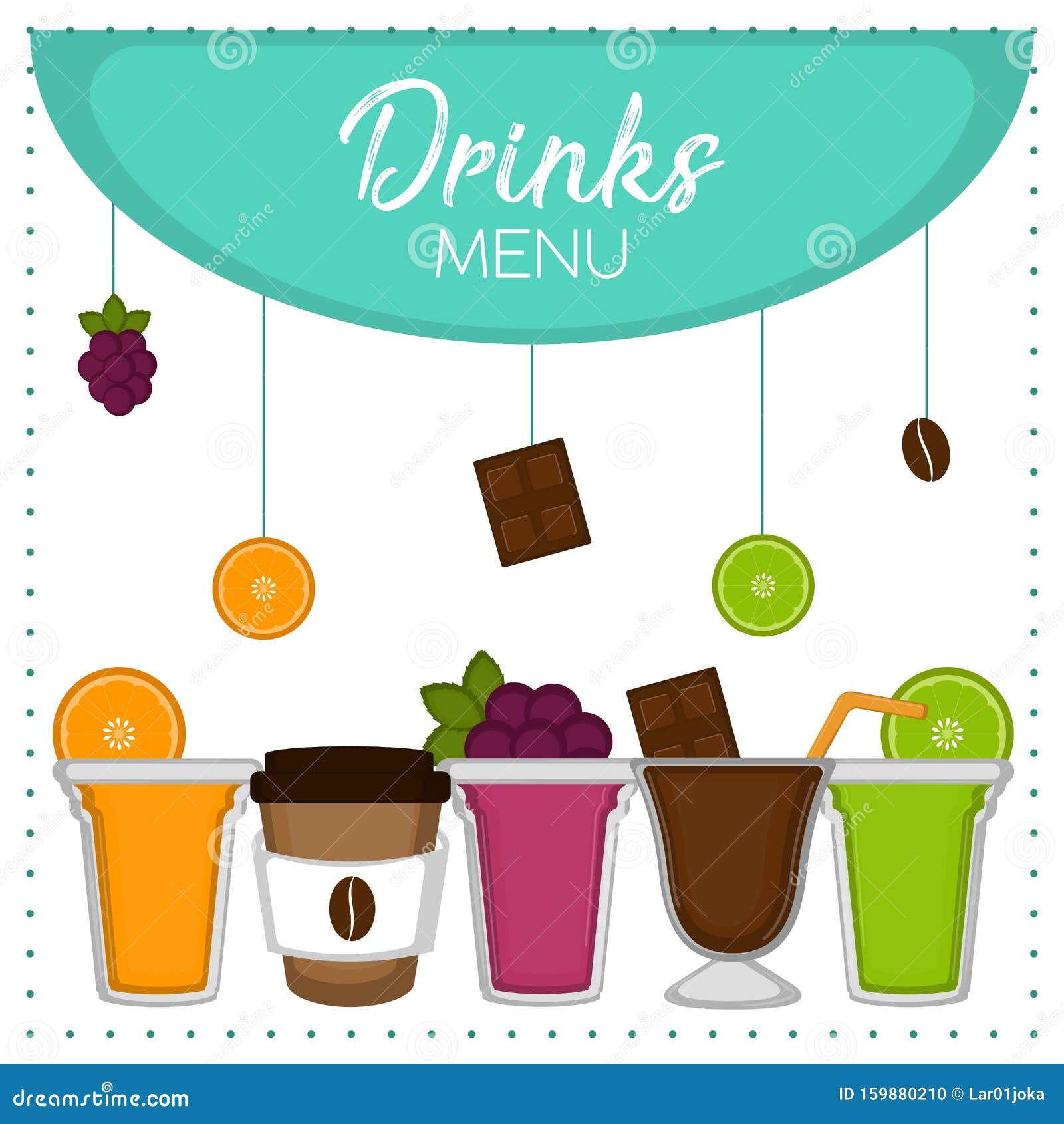 Drinks menu illustration stock vector. Illustration of clipart - 159880210