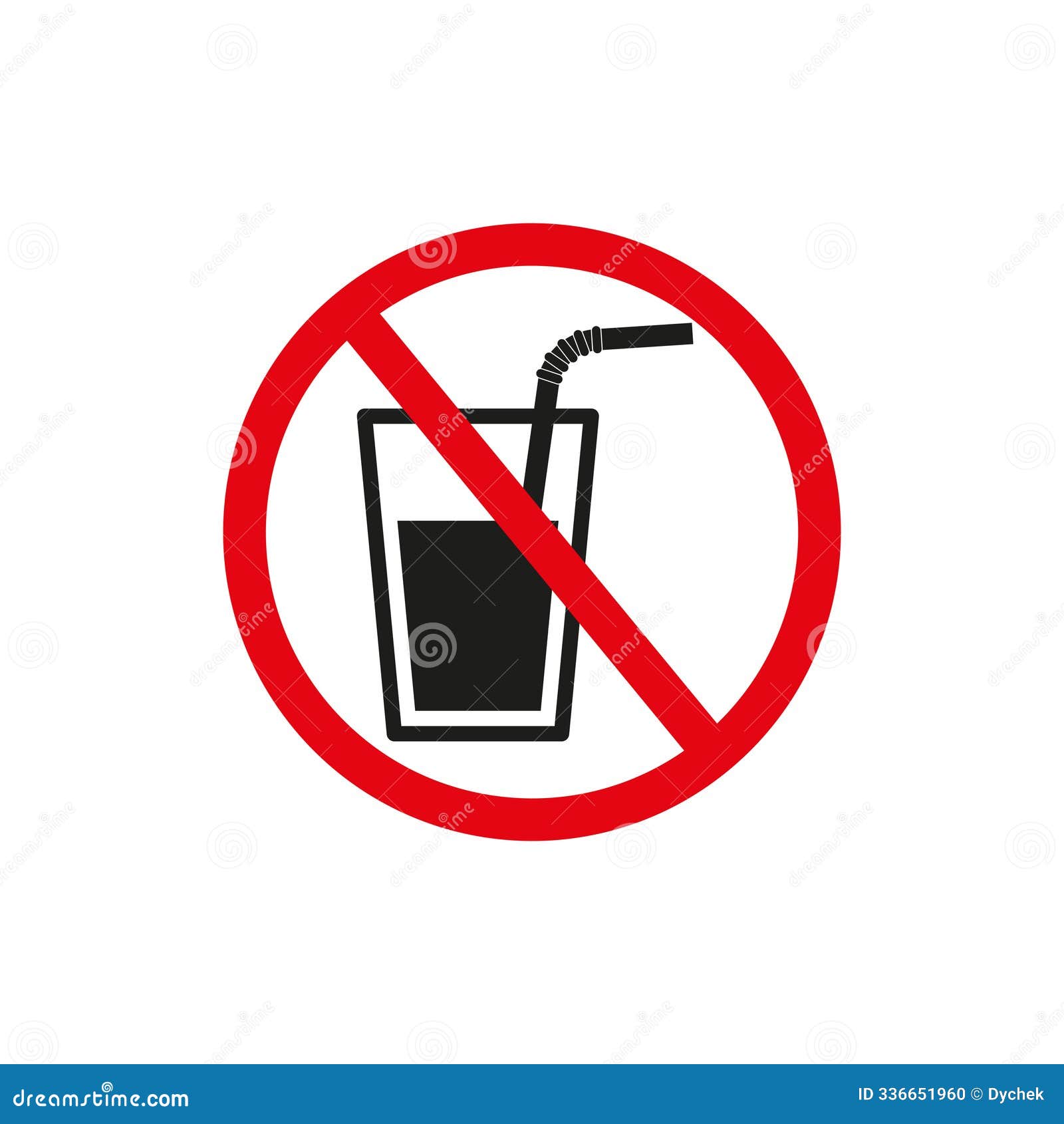 Drinks are Prohibited. a Simple Flat Vector Illustration on a White ...