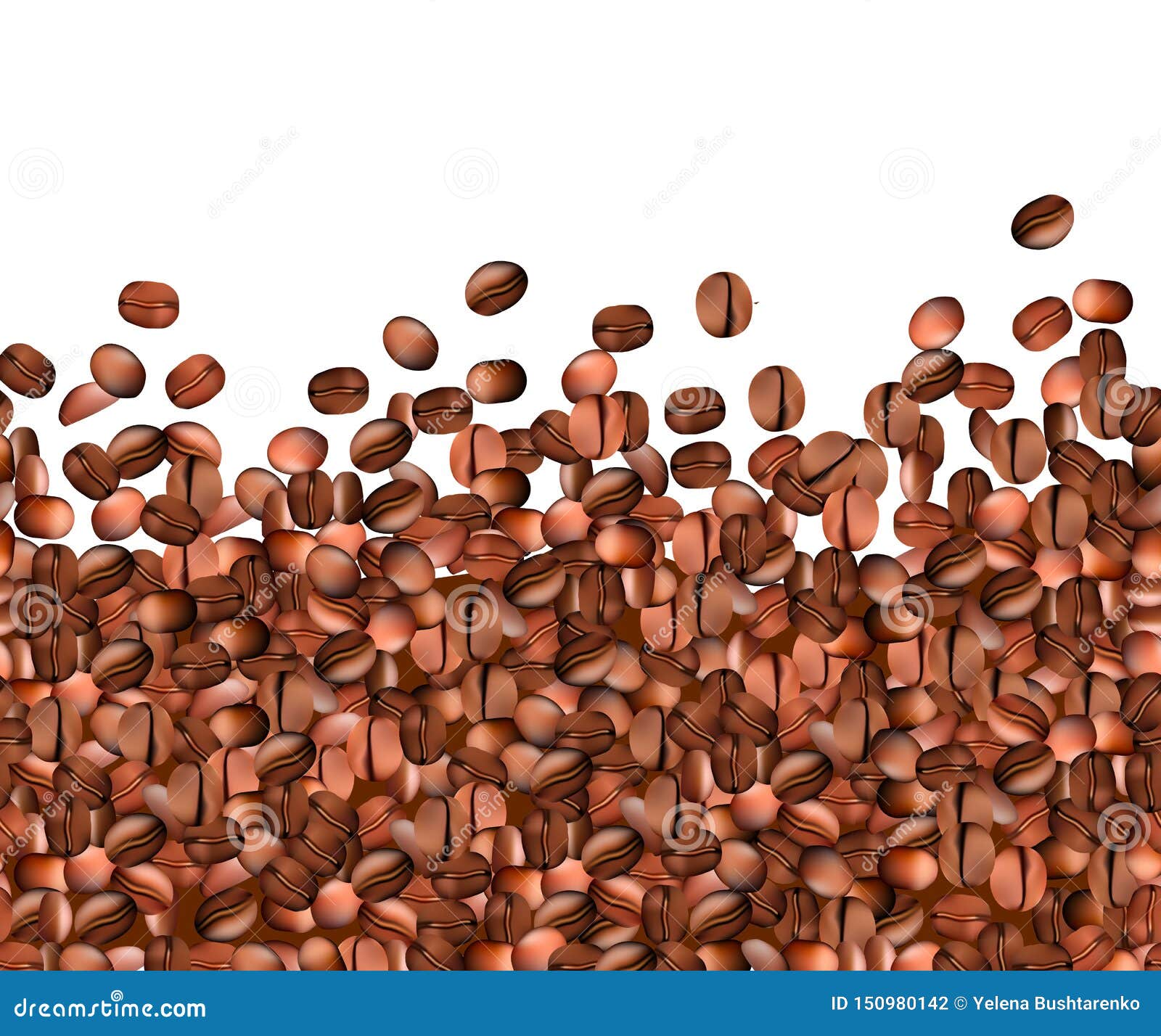 Vector Seamless Pattern of Coffee Beans, Coffee Beans Textures of ...
