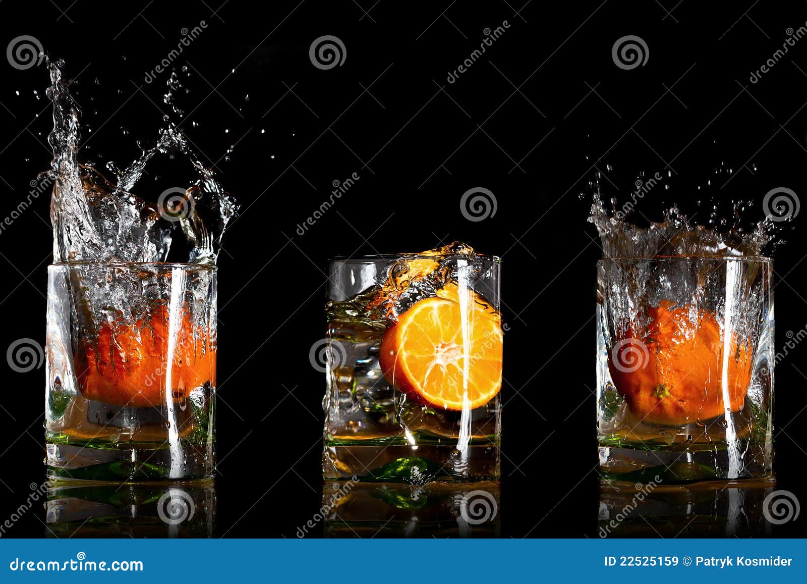 Drinks with Splashing Oranges Stock Image - Image of splash, droplet ...