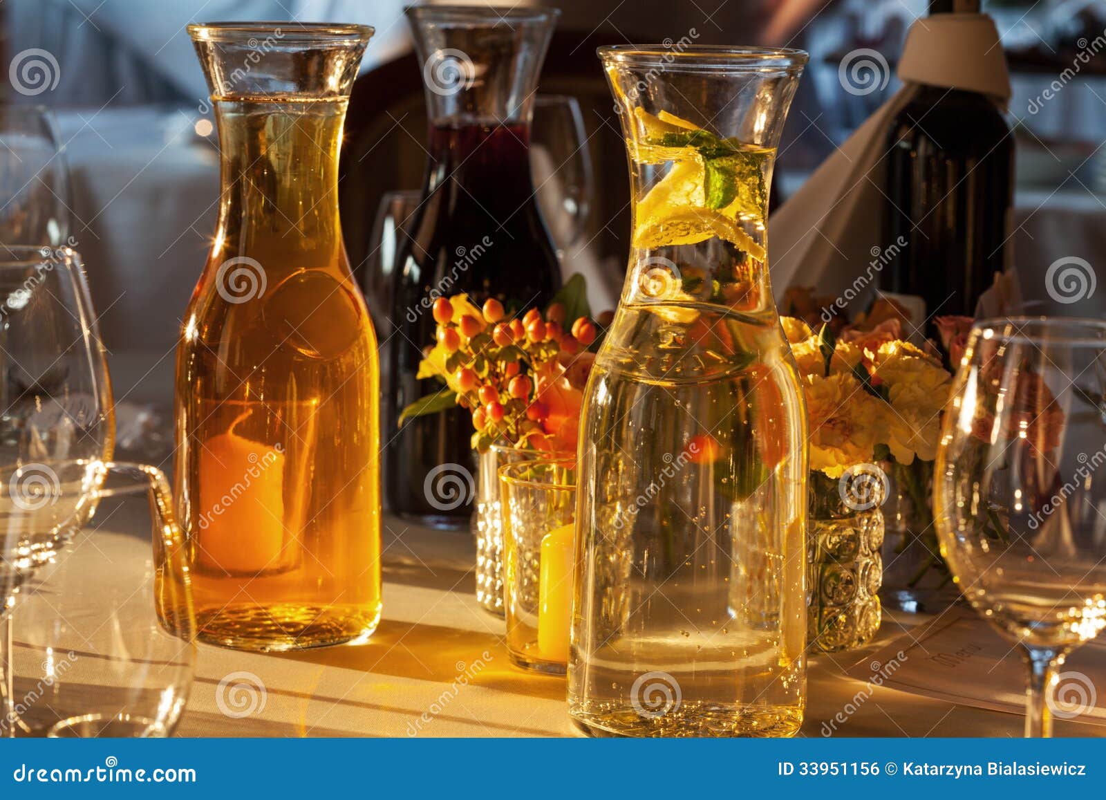 Drinks on table stock photo. Image of cuisine, arrangement - 33951156
