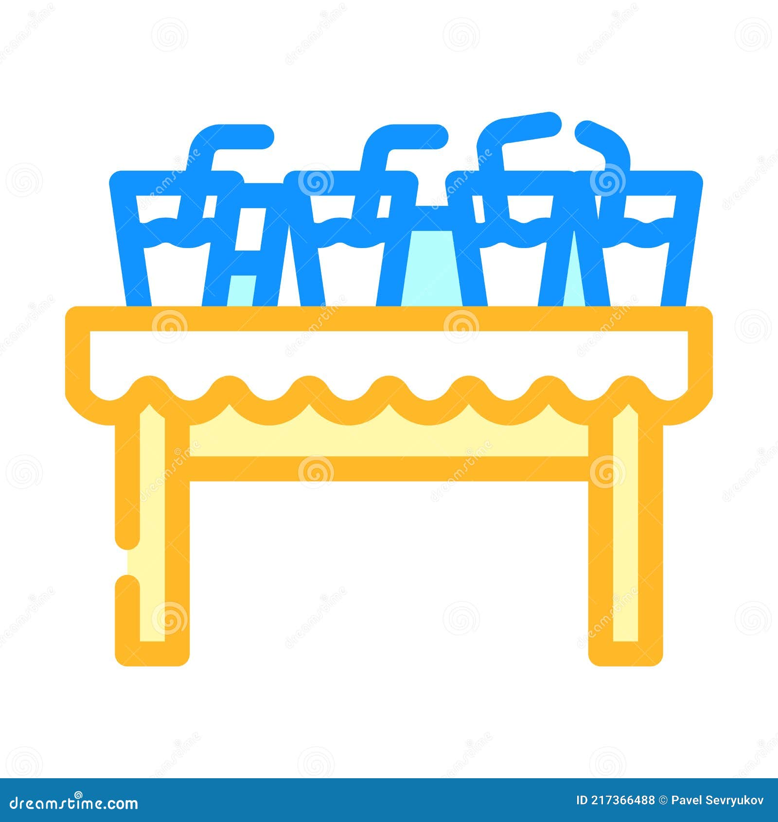 Drinks on Table Color Icon Vector Illustration Stock Vector ...