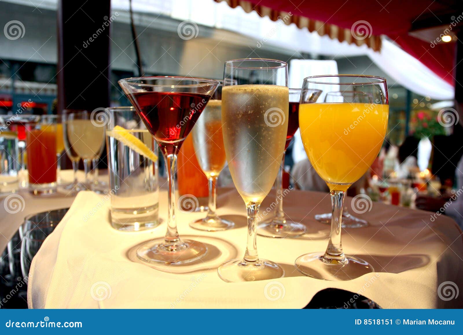 Drinks on the tray stock image. Image of modern, stirred - 8518151