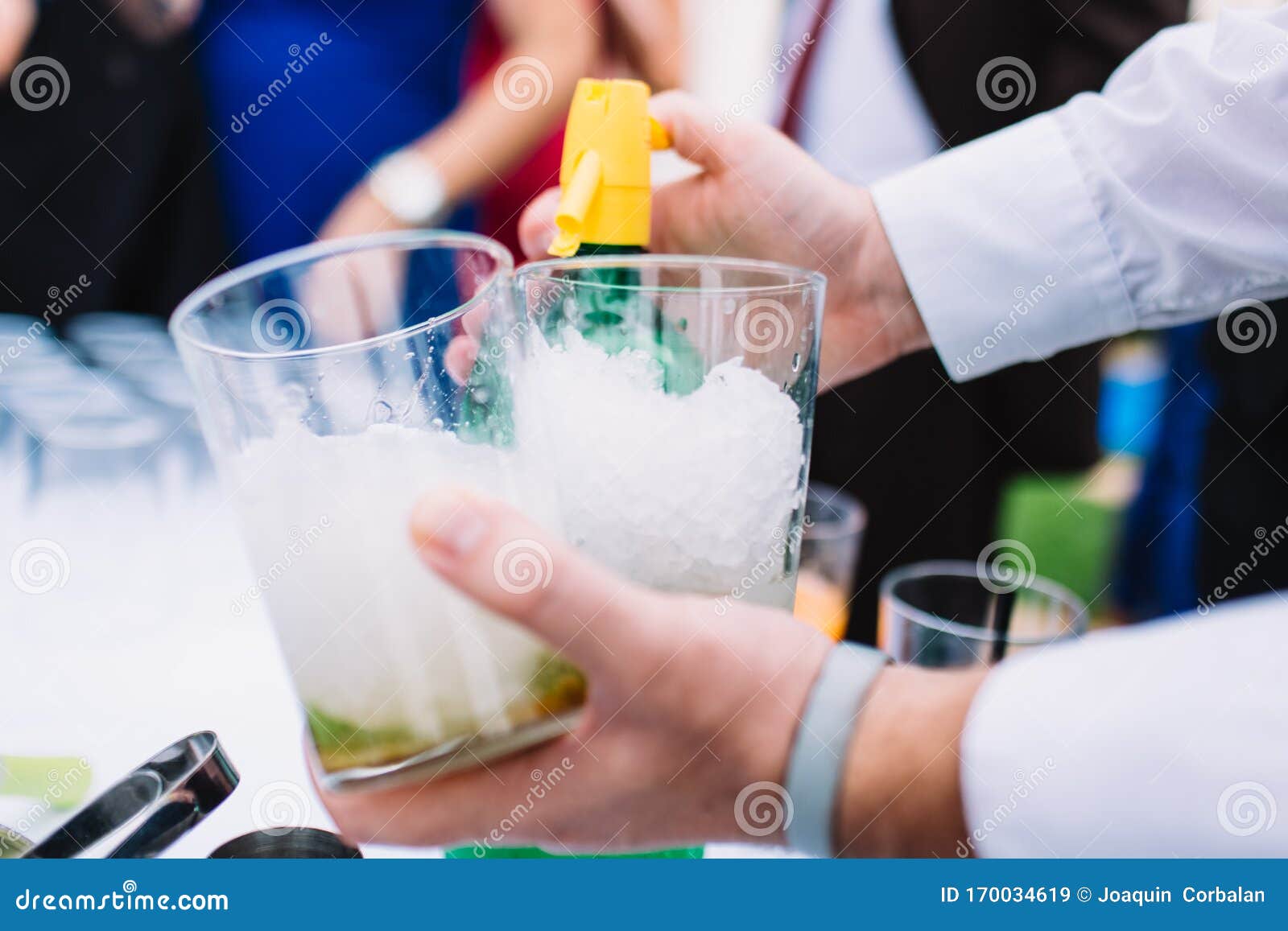 Waiters Preparing Cocktails Stock Image - Image of bottle, champagne ...
