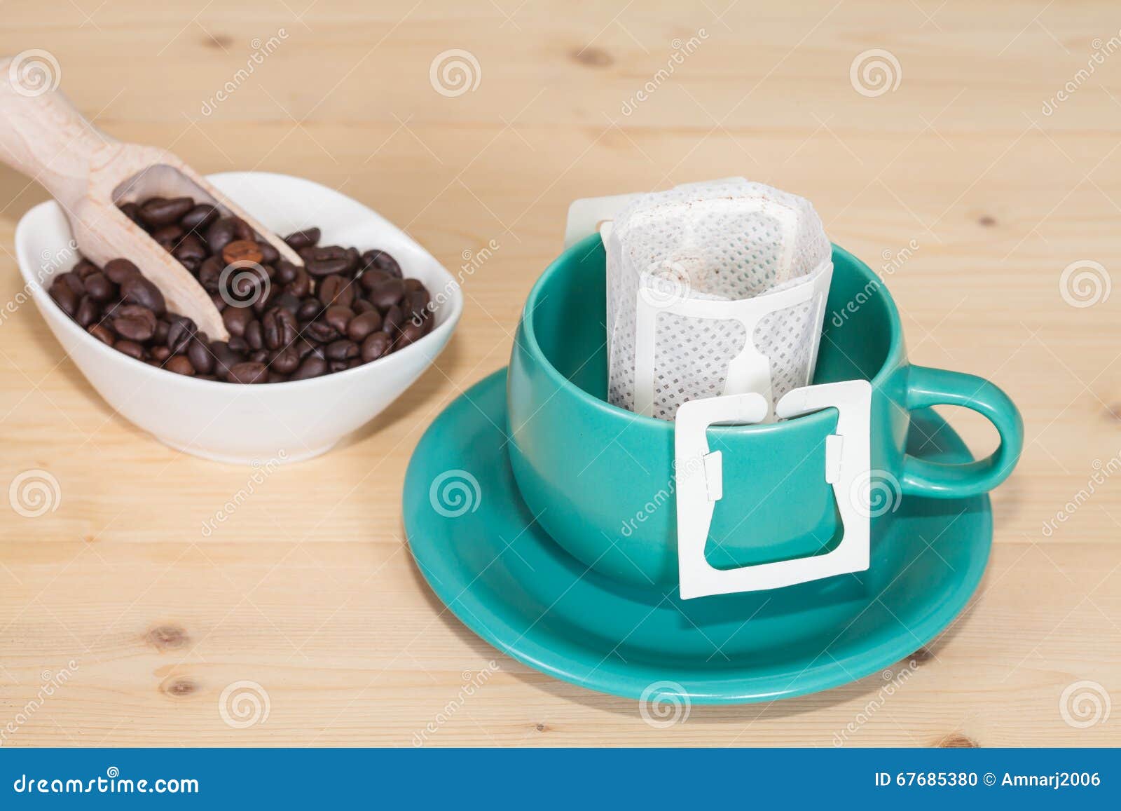 Drip Bag Fresh Coffee in Cup Stock Photo - Image of espresso, drink ...