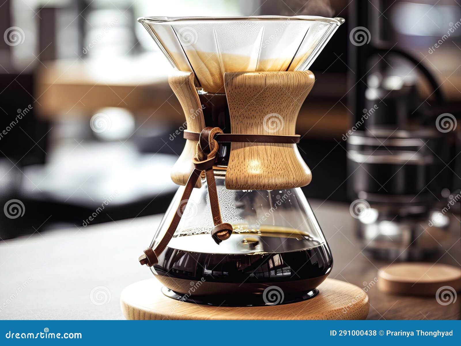 Preparing Coffee Using Chemex, Pour Coffee Maker and Drip Kettle Stock ...
