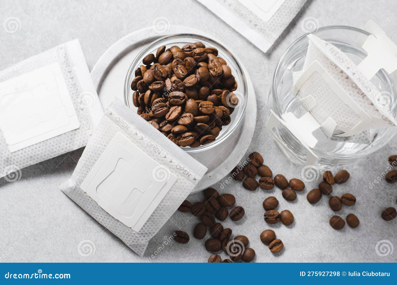 Drip Coffee Bags, Coffee Trend, Quick Way To Brew Ground Coffee Stock ...