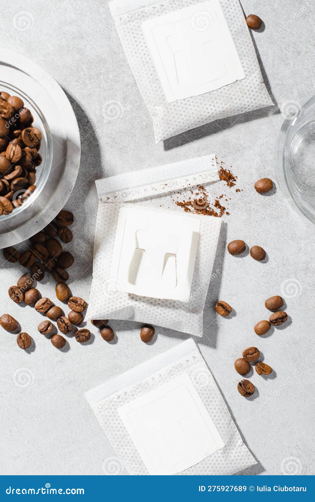 Drip Coffee Bags, Coffee Trend, Quick Way To Brew Ground Coffee Stock ...