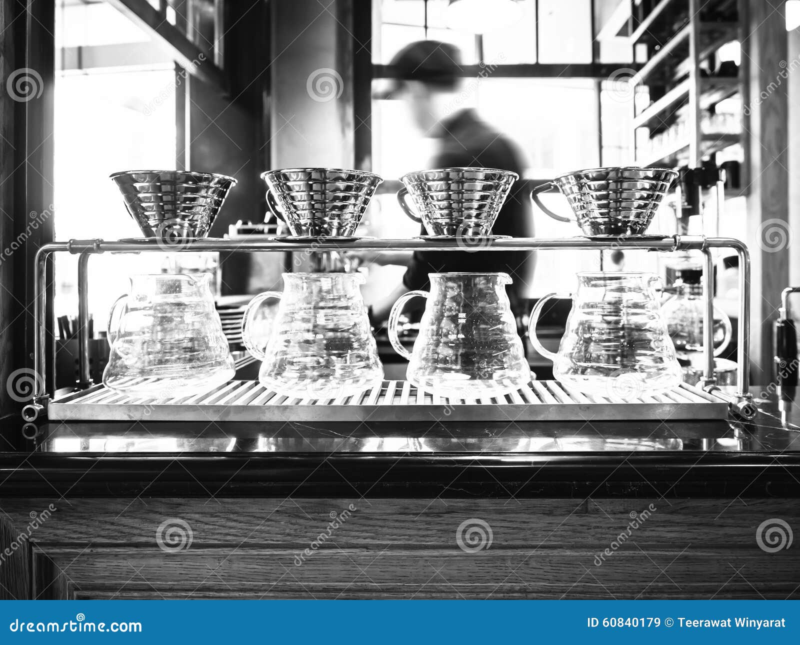 Drip Coffee In A White Background, With Coffee Beans Stock Photo ...