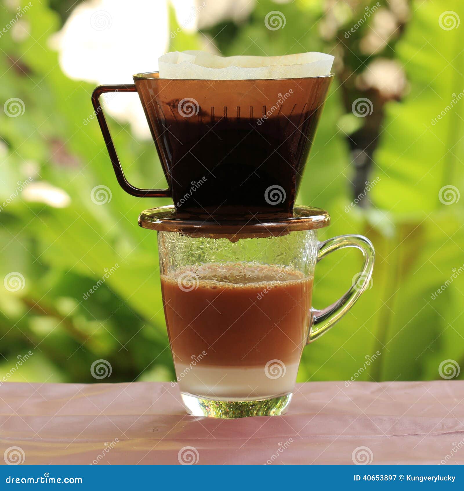 Drip coffee cup stock image. Image of beverage, wooden - 40653897