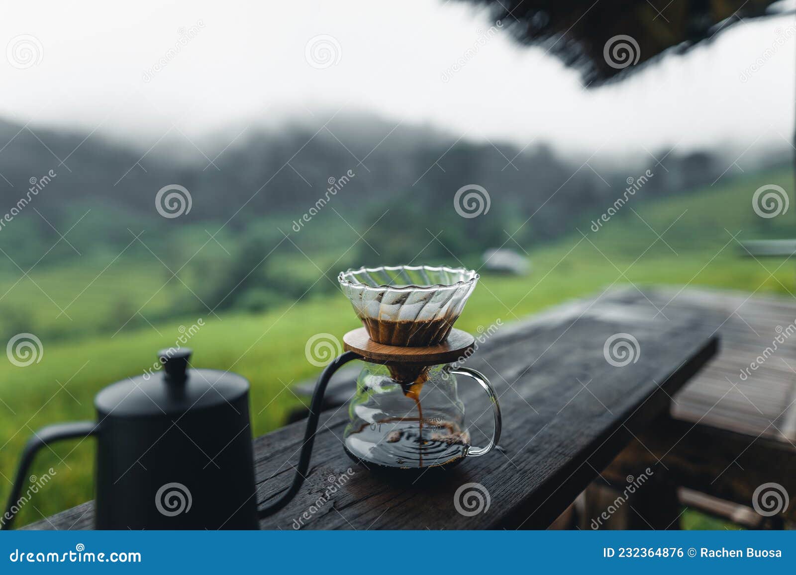 Drip Coffee Maker on Wooden Table Stock Photo - Image of dripper, maker ...