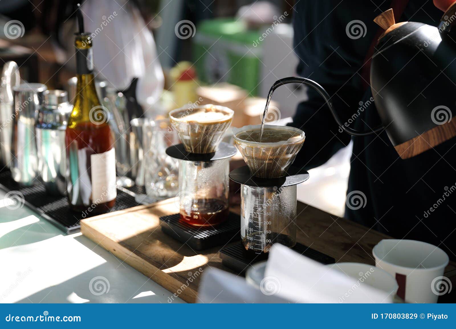 Drip Coffee Making Drip Espresso in Vintage Style Stock Image - Image ...