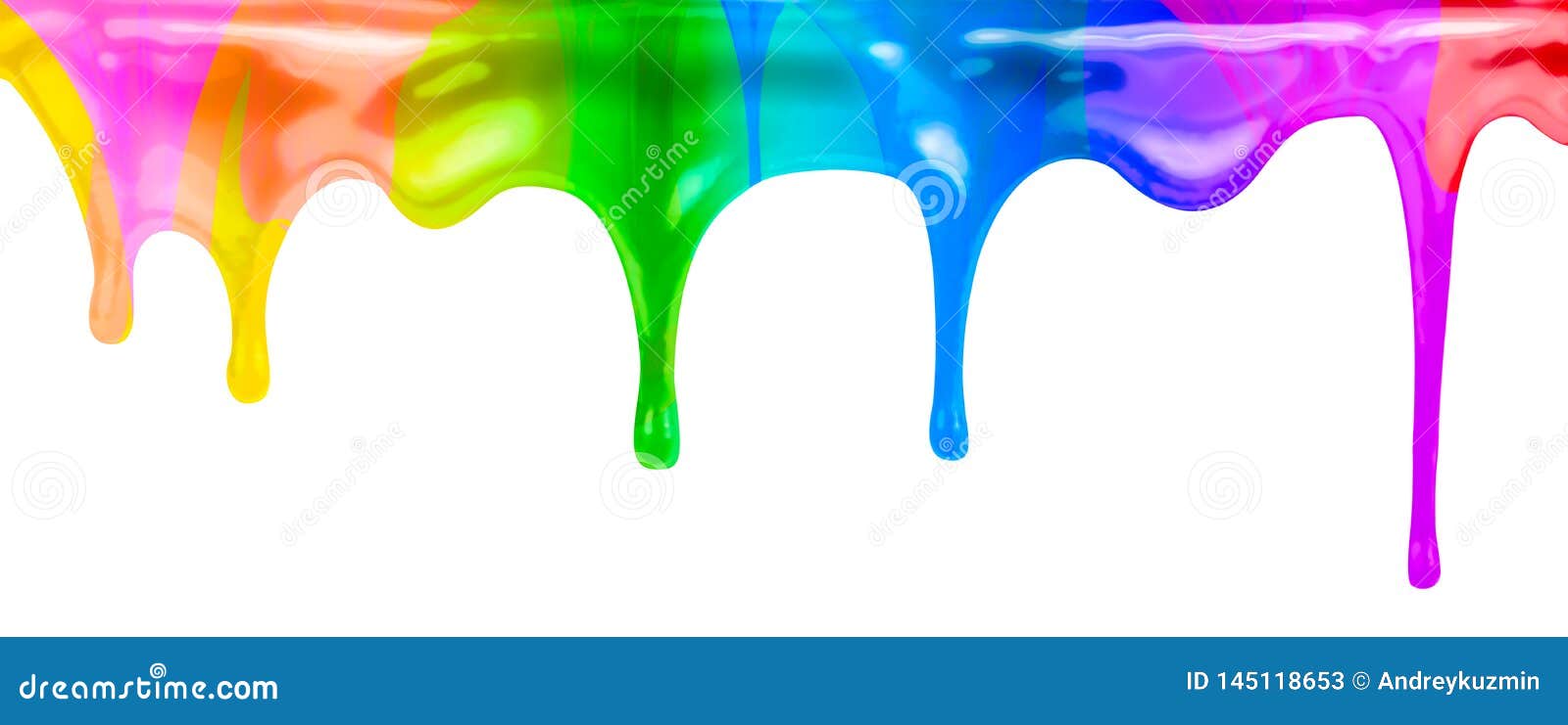 Drip Color Paint Isolated on White Stock Image - Image of green, color ...