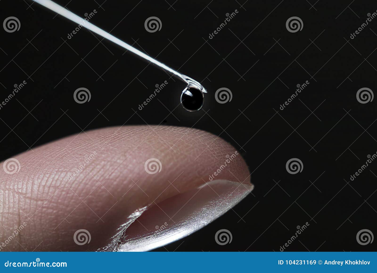 Drip Drop on Needle of Syringe and Finger Stock Image - Image of ...