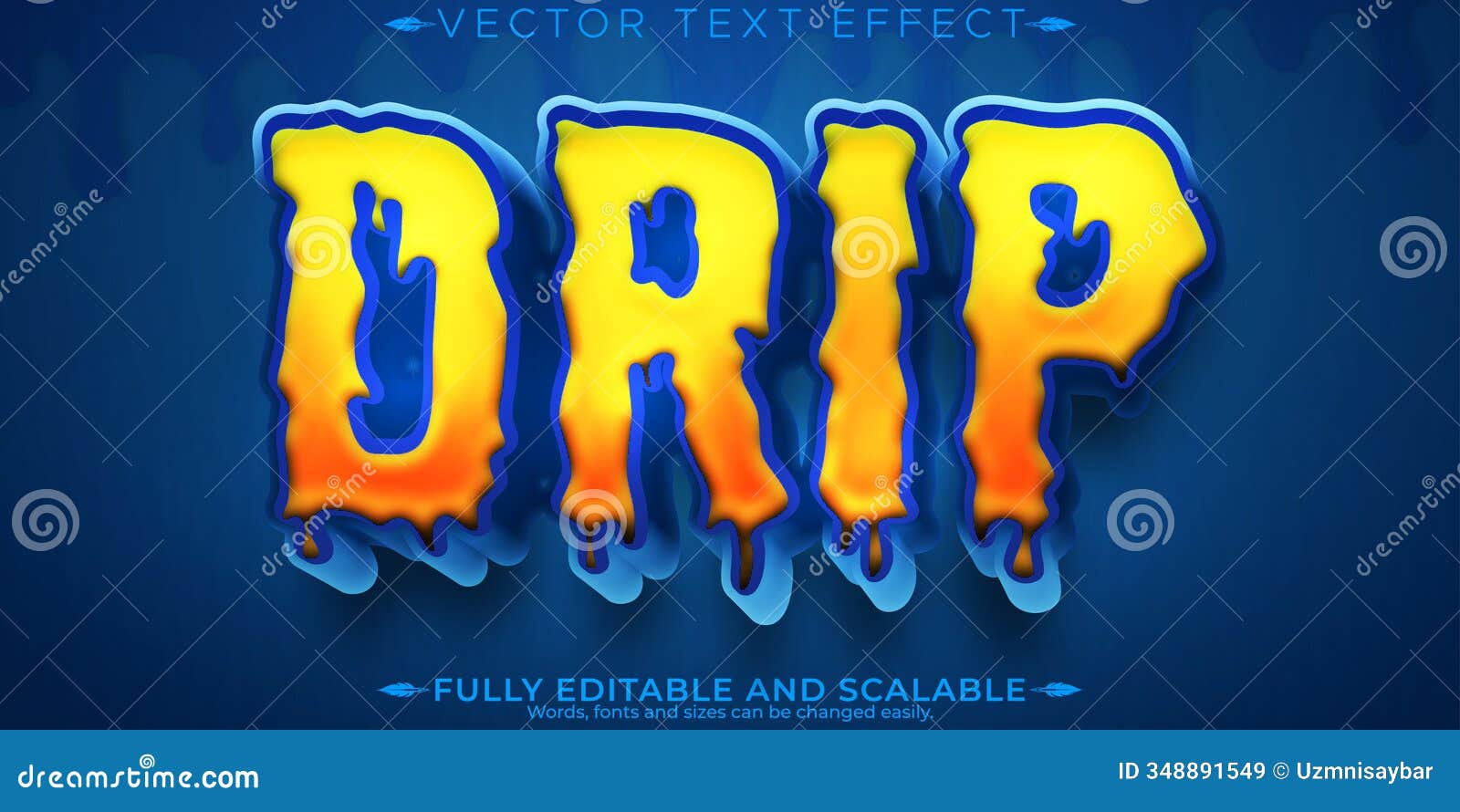 Drip Fluid Text Effect, Editable Spray and Cartoon Text Style Stock ...