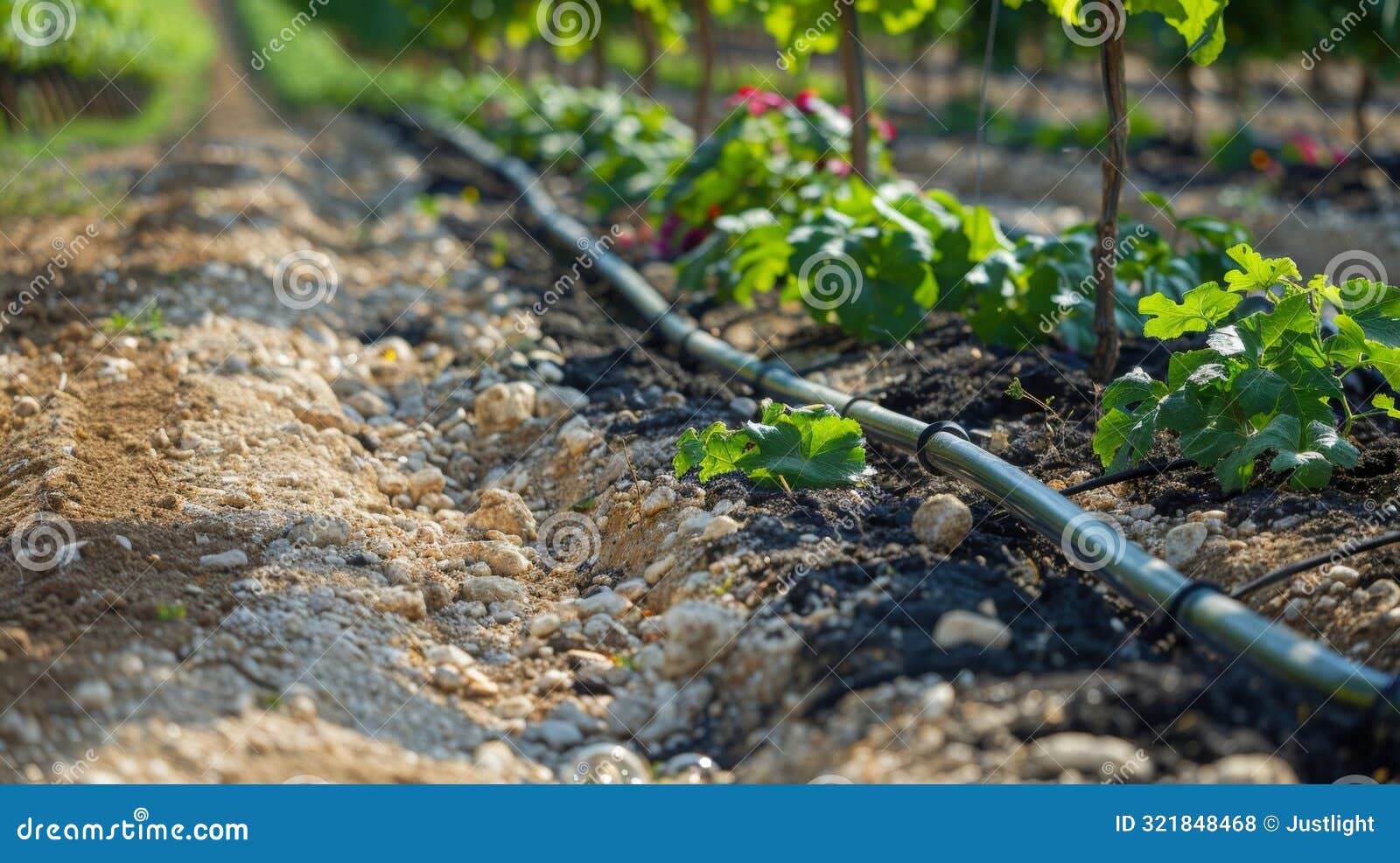 A Drip Irrigation System Installed on the Side of a Hill Allowing for ...