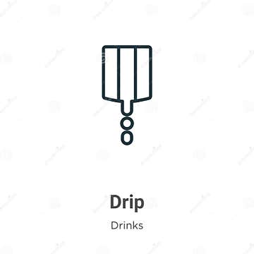 Drip Outline Vector Icon. Thin Line Black Drip Icon, Flat Vector Simple ...