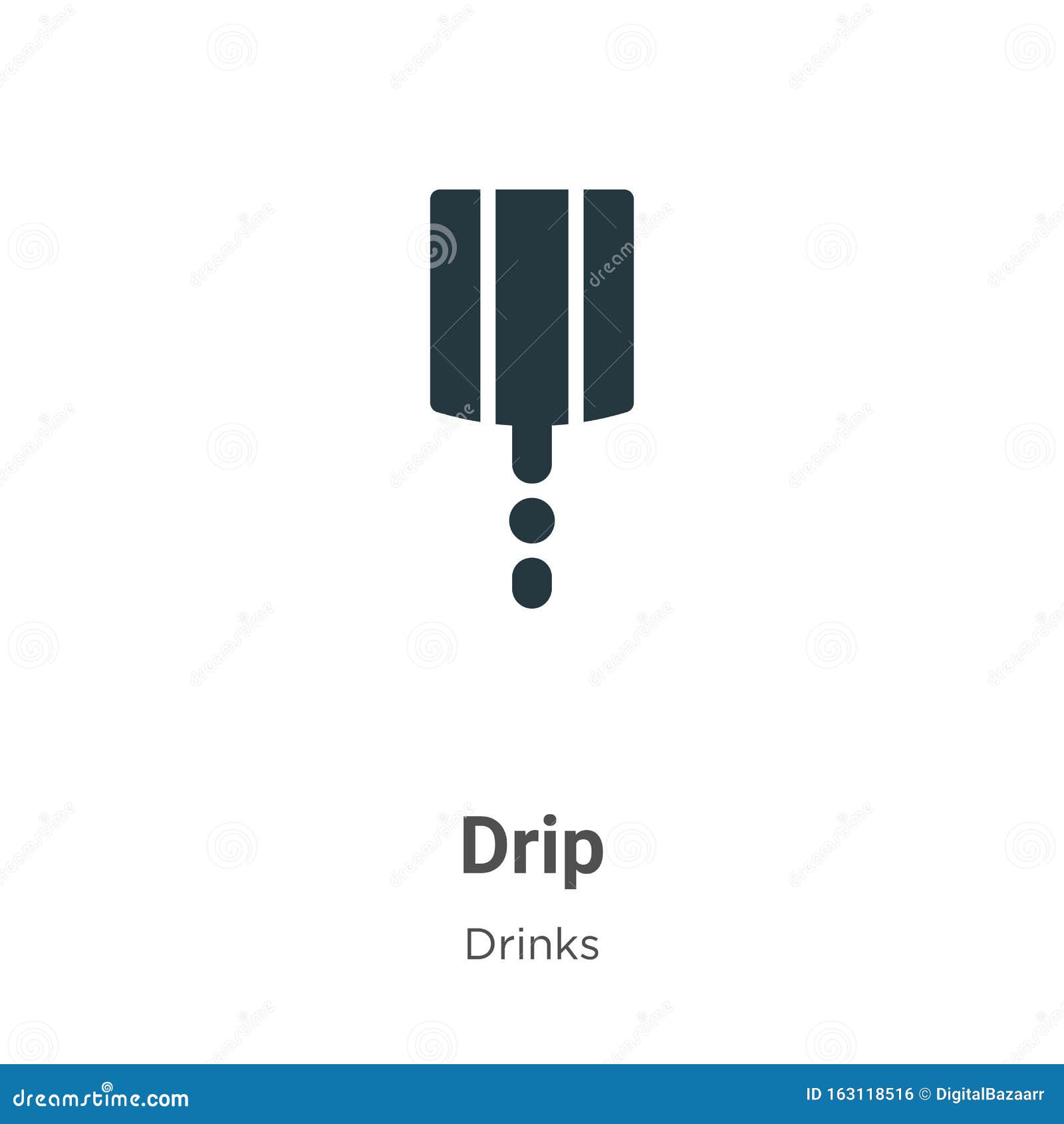 Drip Vector Icon on White Background. Flat Vector Drip Icon Symbol Sign ...