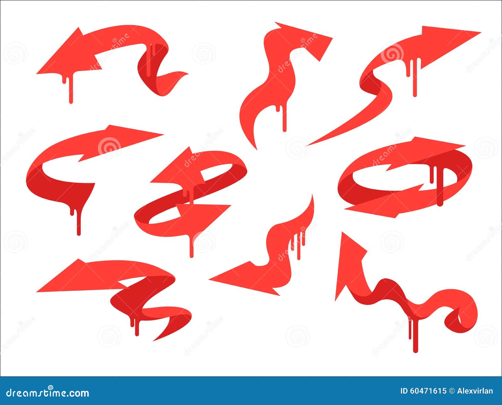 Dripping Arrows Set stock vector. Illustration of clip - 60471615