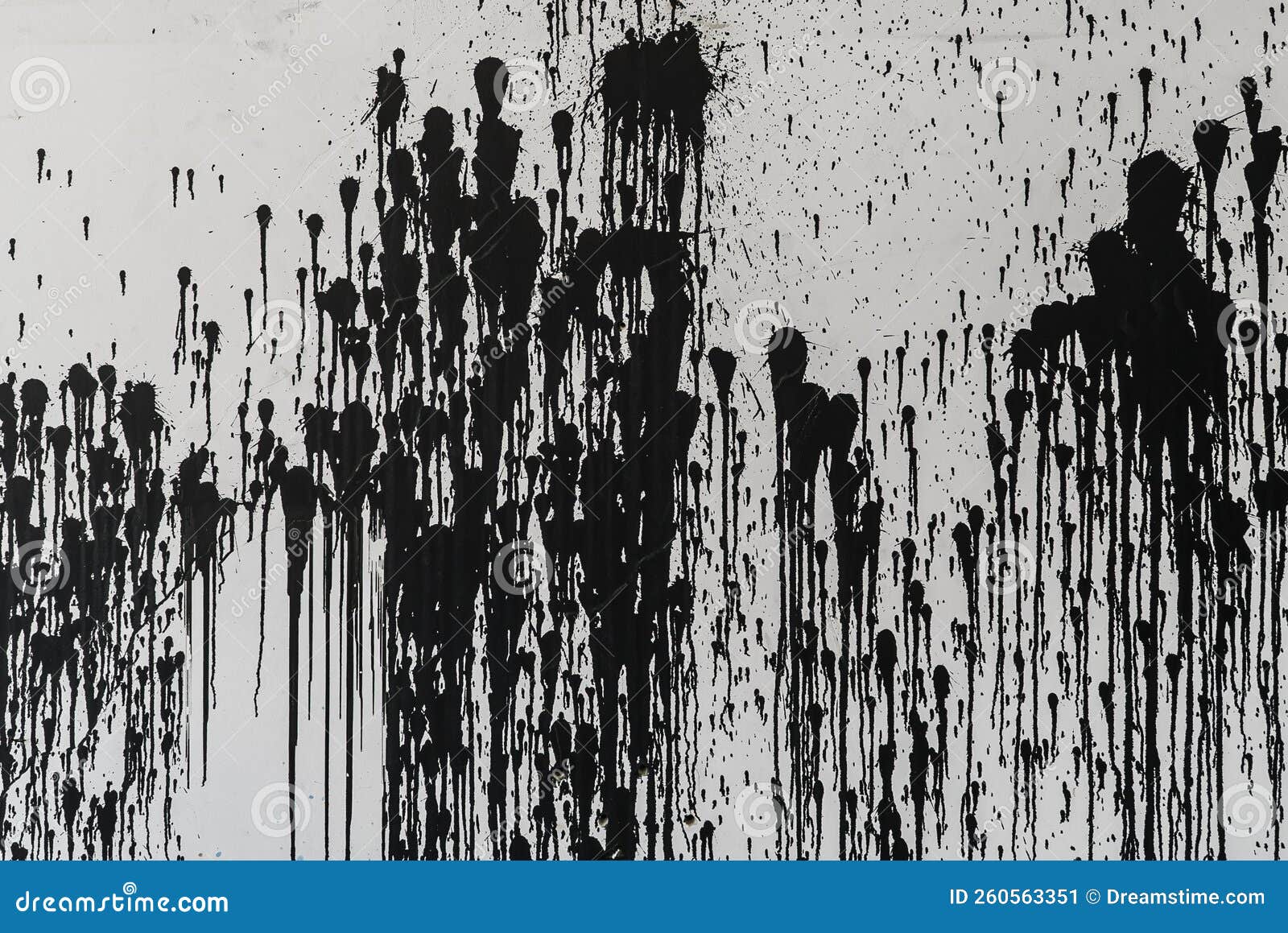 Dripping Black Paint Stains on the Wall Stock Image - Image of flow ...