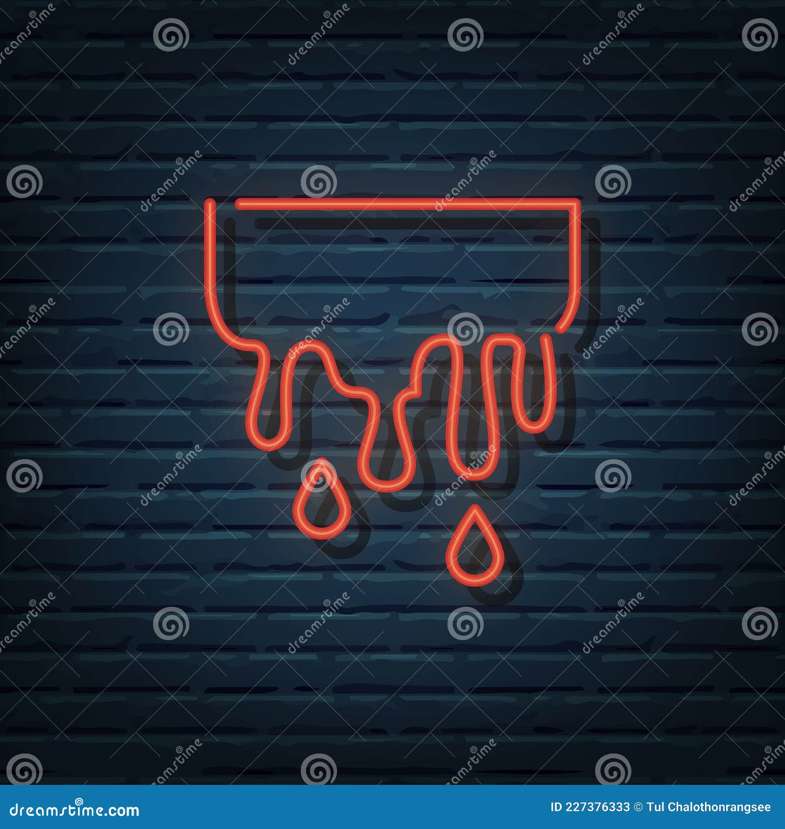 Dripping Blood Neon Sign stock vector. Illustration of horror - 227376333