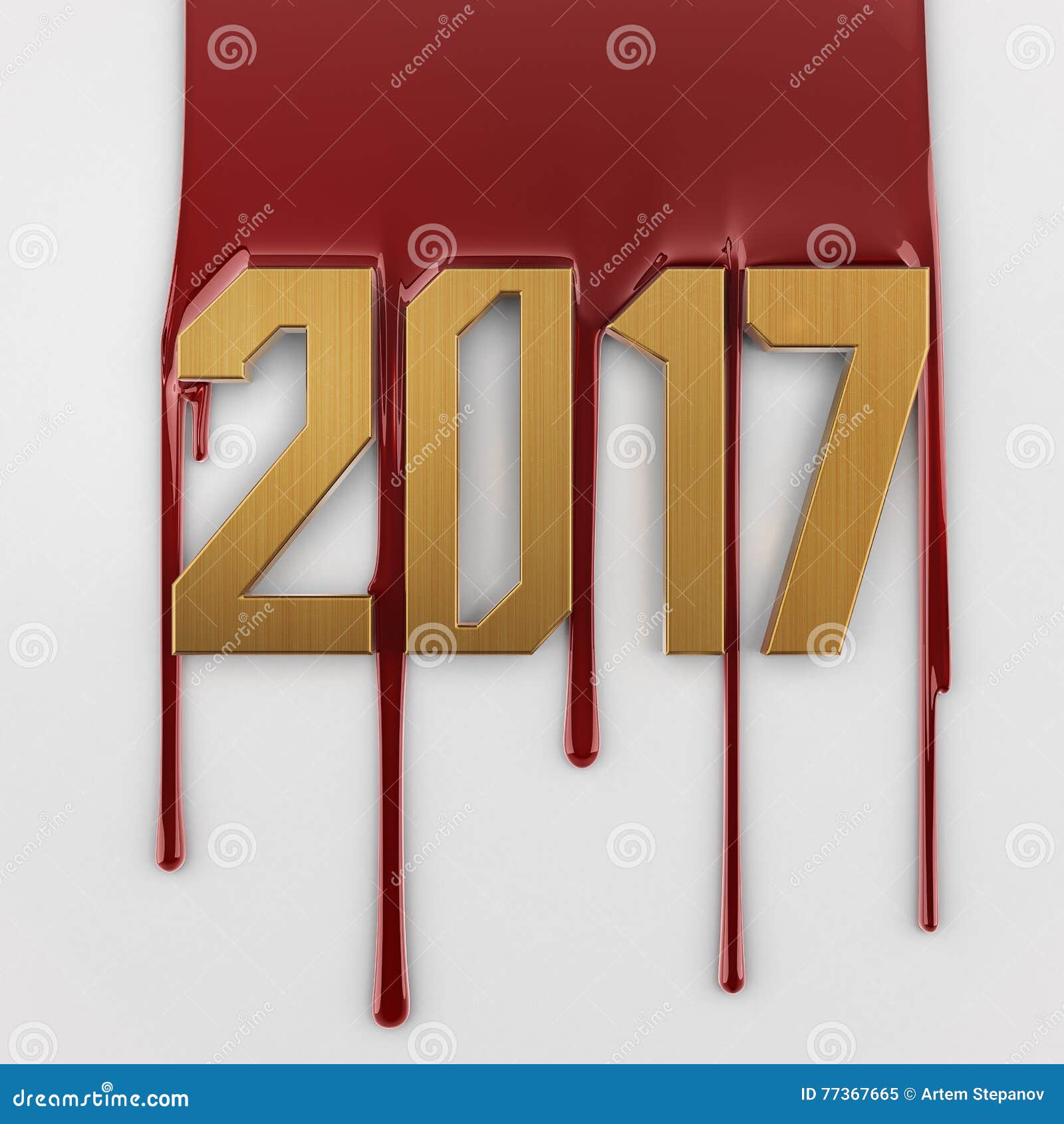 Dripping Blood Numbers 2017 on White Stock Illustration - Illustration ...