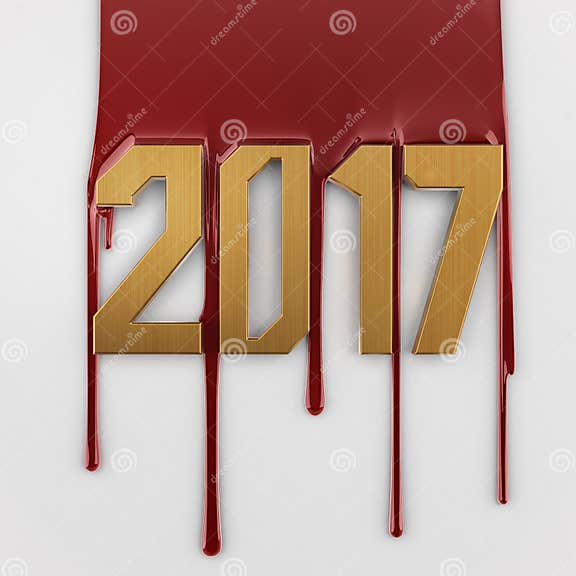 Dripping Blood Numbers 2017 on White Stock Illustration - Illustration ...