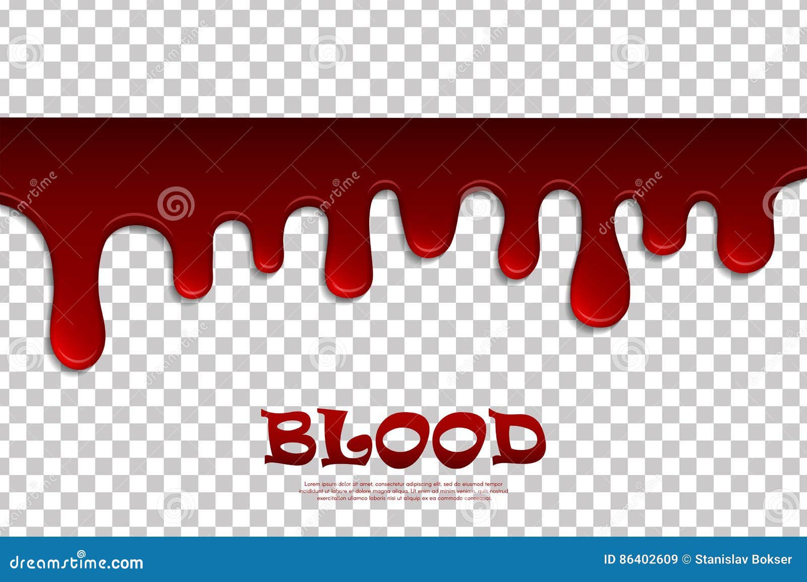 Dripping Blood Pattern. Flowing Red Liquid, Dripping Wet, Decor Border ...