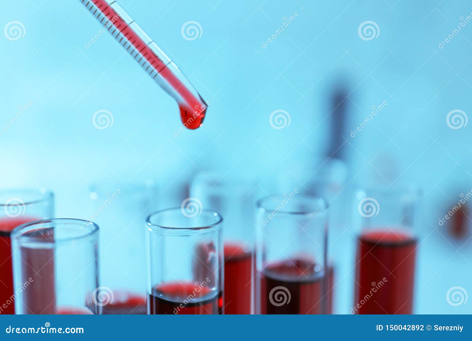 Dripping Blood Samples into Test Tubes, Closeup Stock Photo - Image of ...