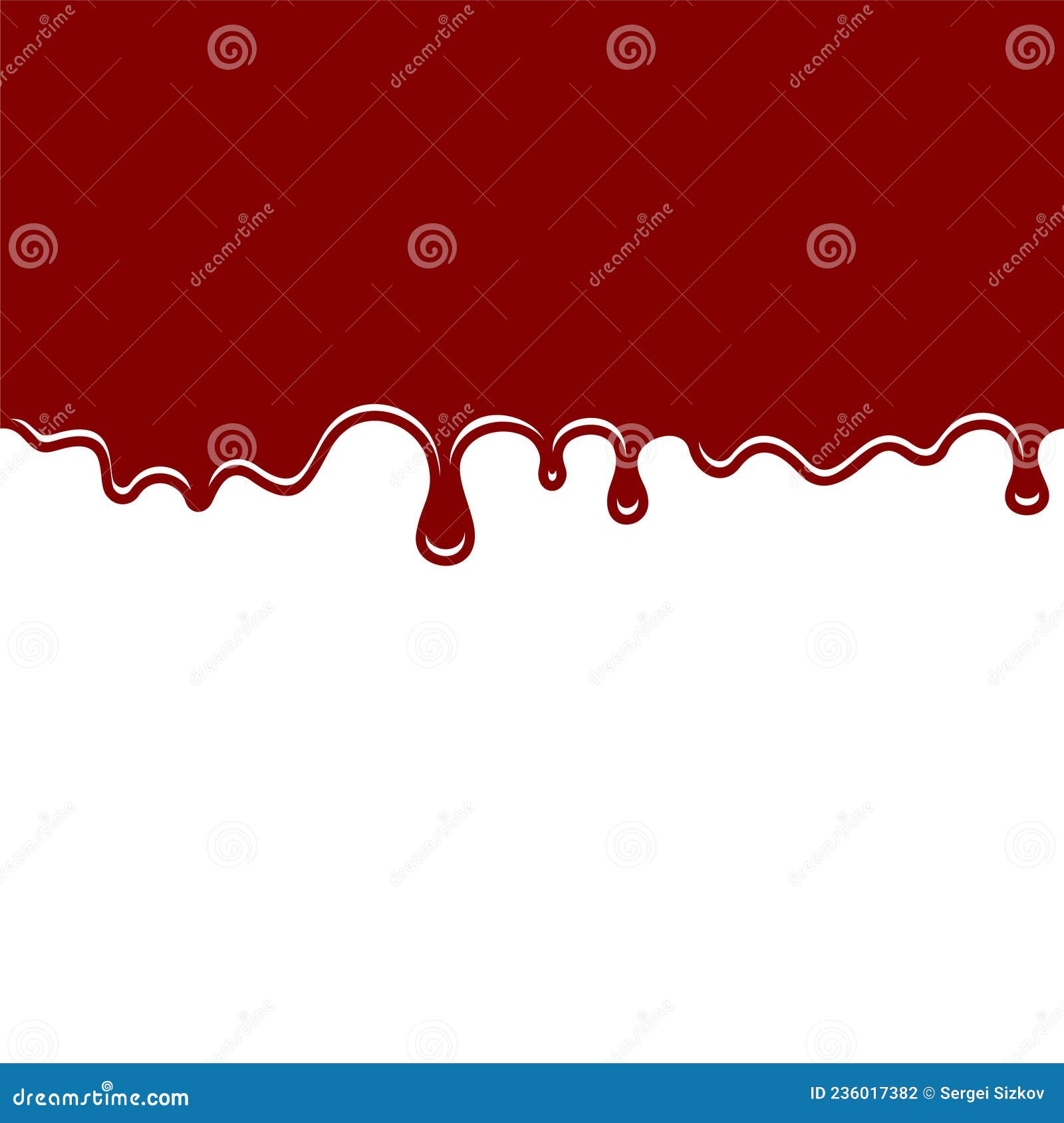 Dripping Blood Seamless Pattern on White Background. Vector Stock ...