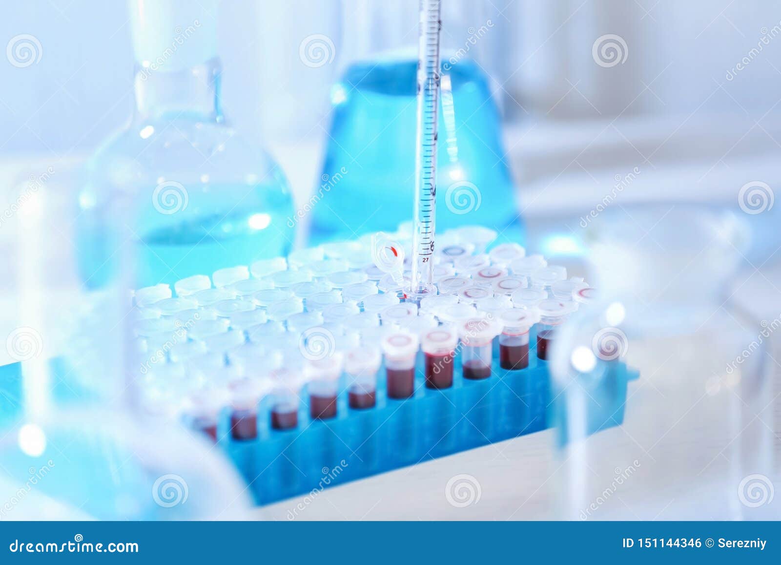 Dripping of Blood into Test Tubes in Laboratory Stock Photo - Image of ...