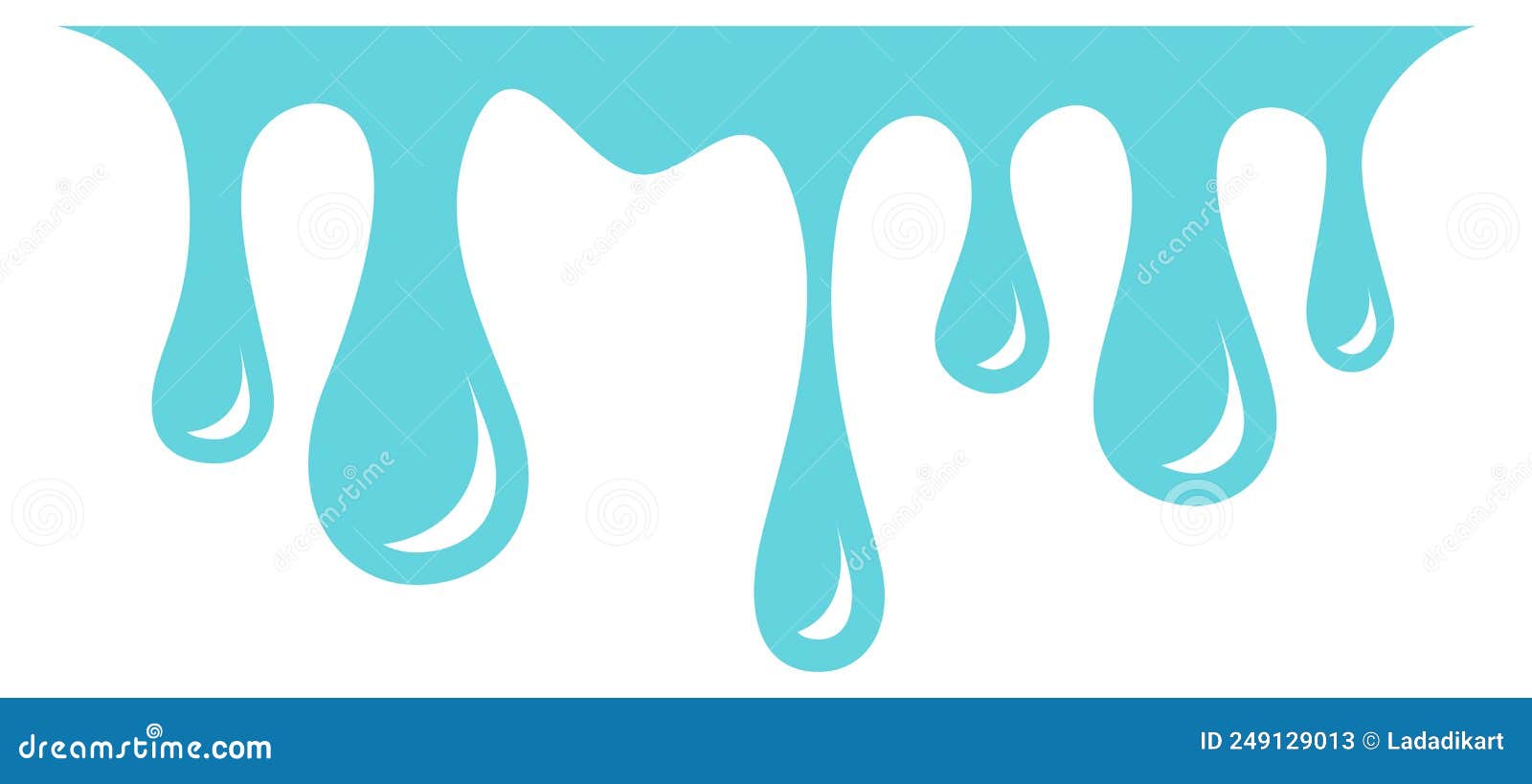 Dripping Blue Liquid Border. Water Flow Symbol Stock Vector ...