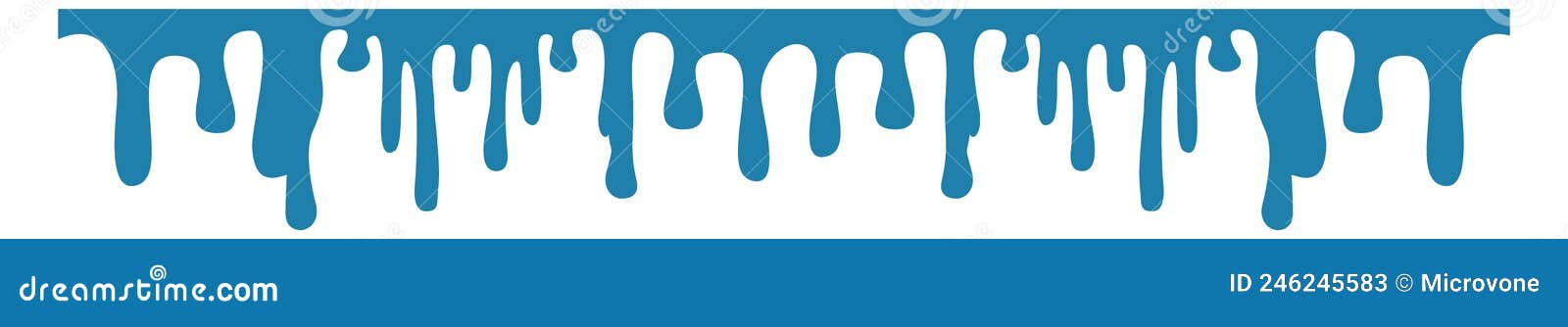 Dripping Blue Slime Border For Banner Decoration, Seamless Design ...