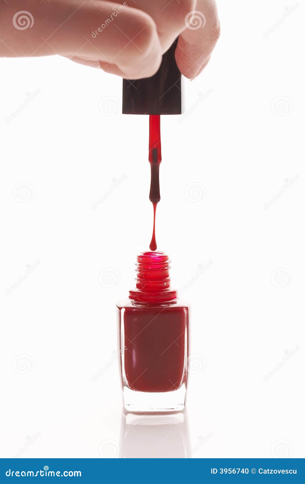 Dripping Bright Red Nailpolish Stock Photo - Image of glamor, feminine ...