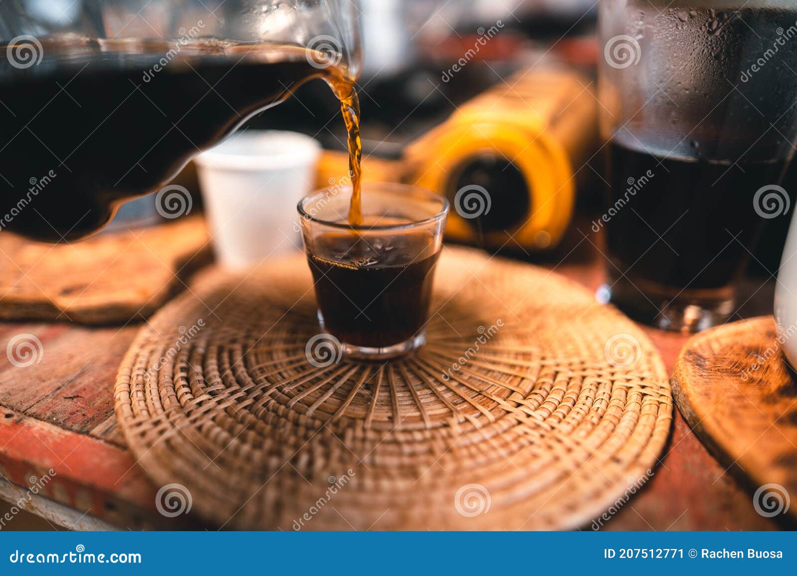 Dripping Coffee on a Table at a Country Cafe Stock Image - Image of ...