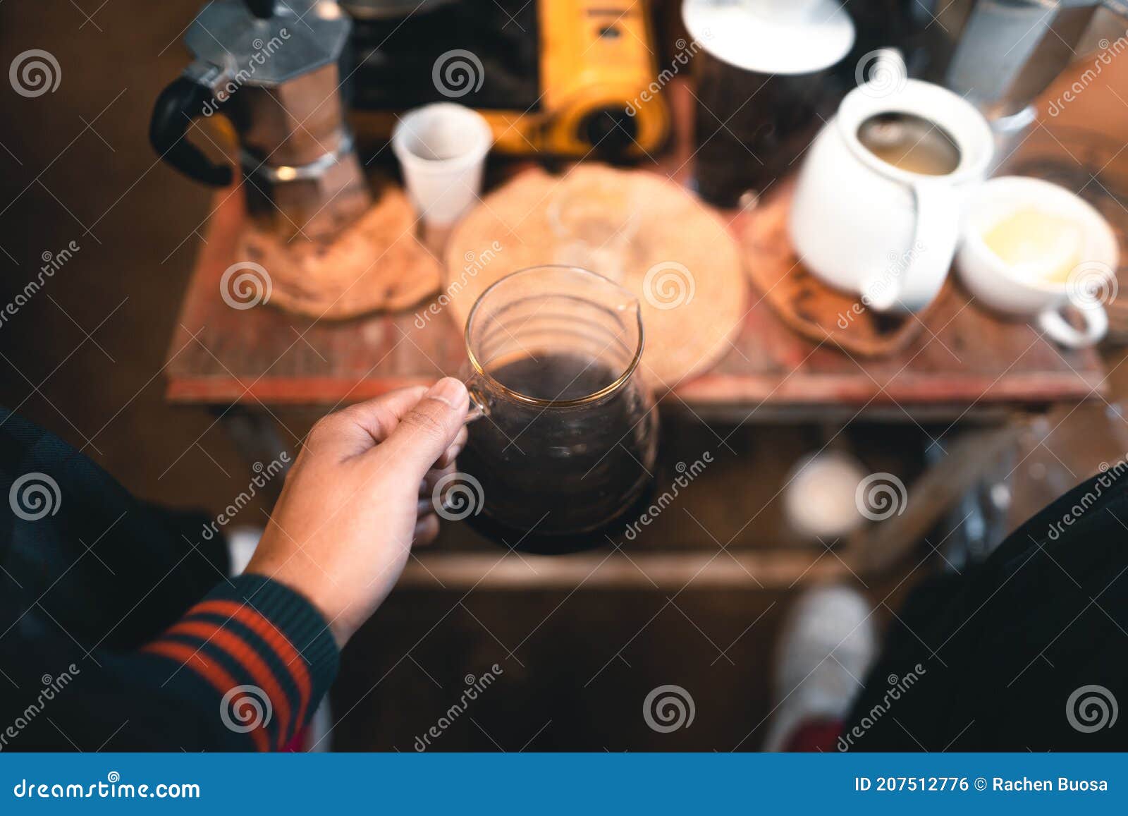 Dripping Coffee on a Table at a Country Cafe Stock Photo - Image of ...