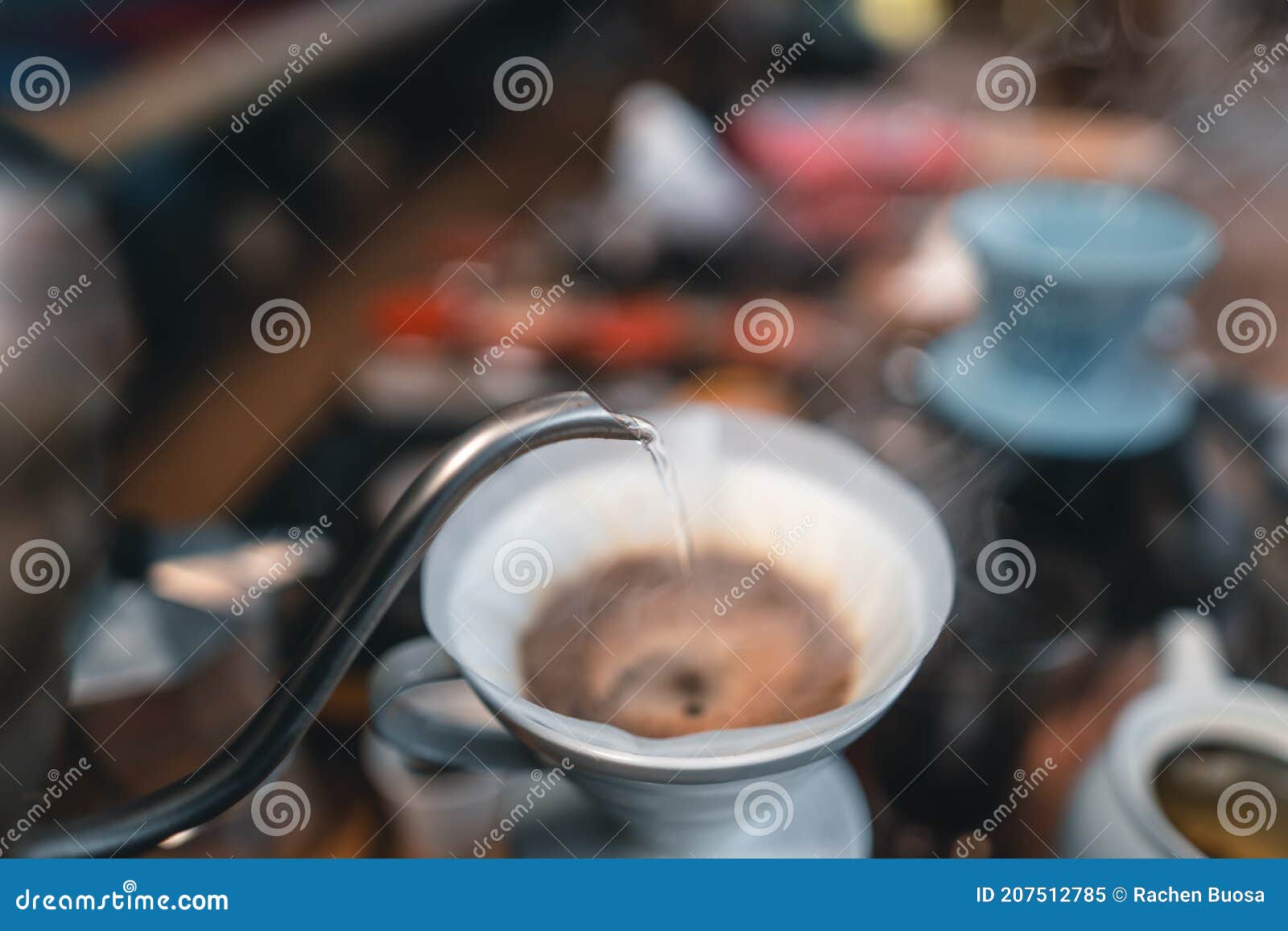Dripping Coffee on a Table at a Country Cafe Stock Image - Image of ...