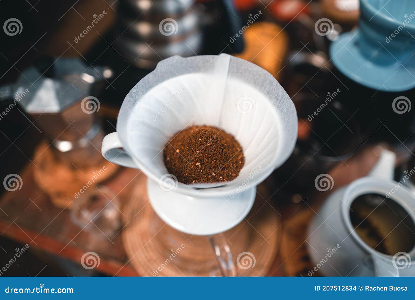 Dripping Coffee on a Table at a Country Cafe Stock Photo - Image of ...