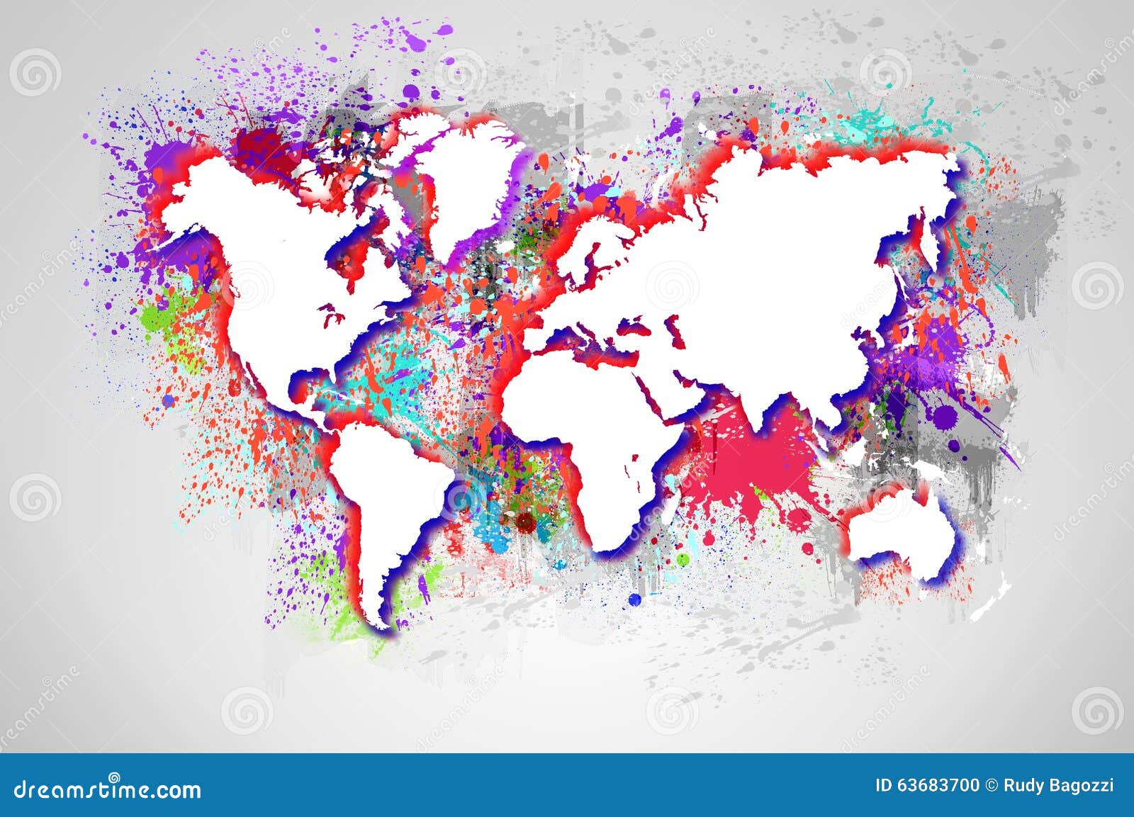 Dripping Colorful World Map. Stock Photo - Image of backdrop, abstract ...