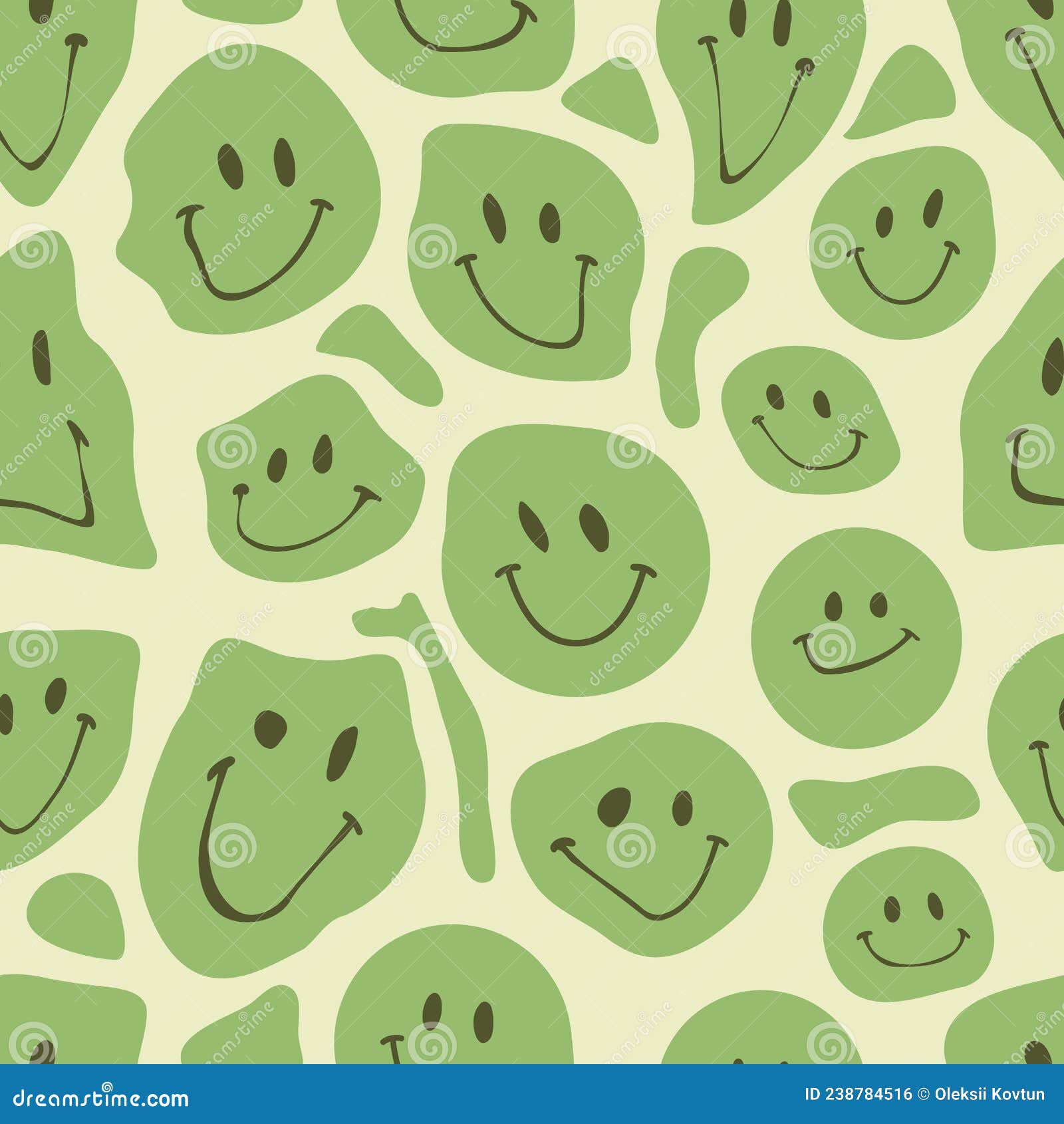 Dripping Emoji Smiles. Seamless Pattern. Distorted Smiling Face ...