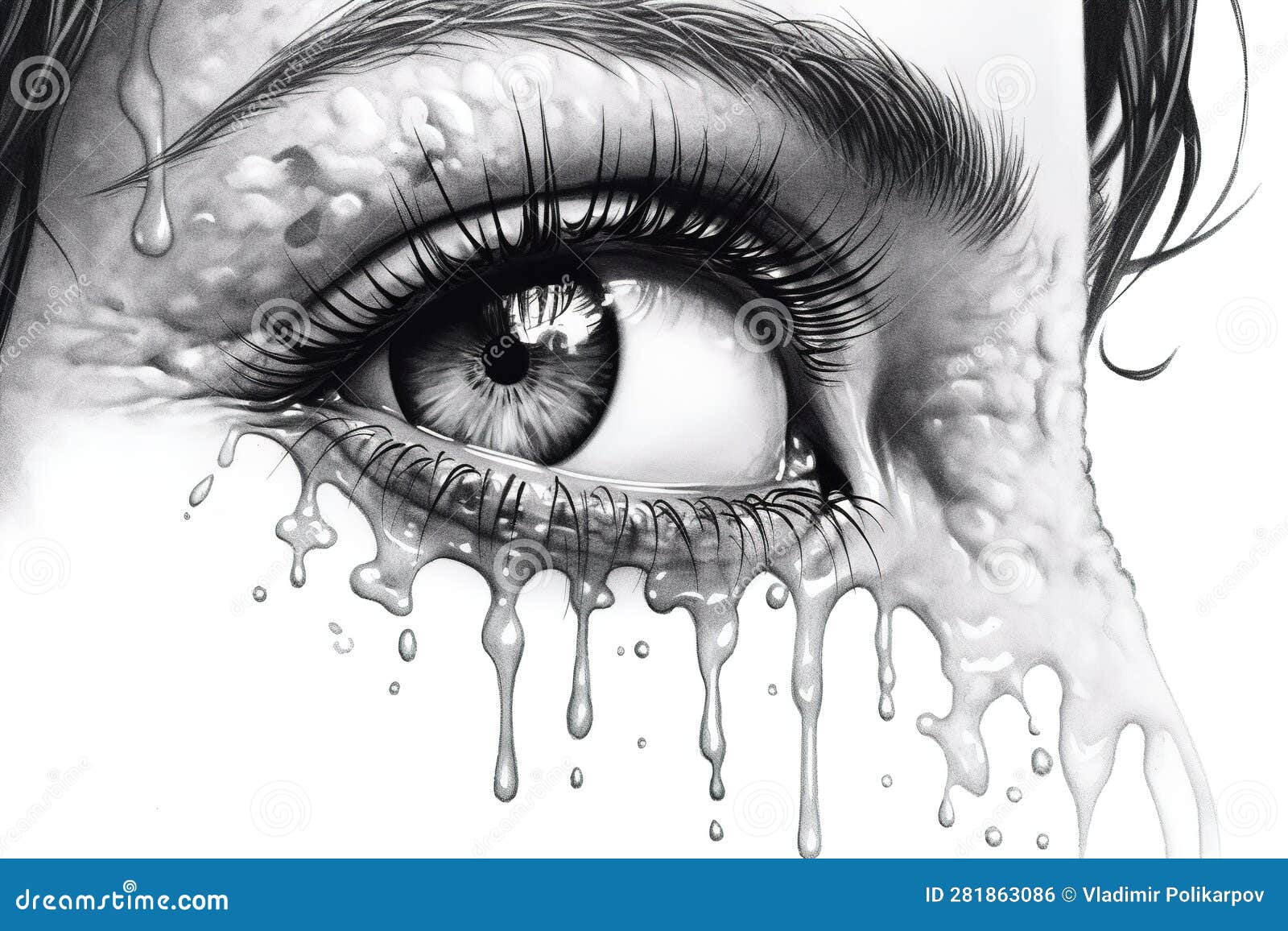 Dripping Face of a Man Isolated on White Background. Generated by AI ...