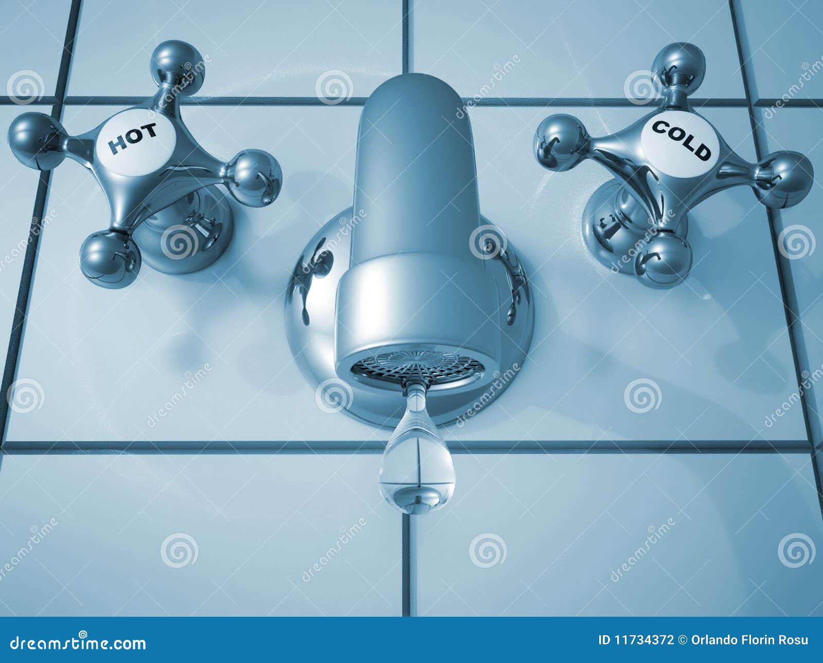 Dripping faucet stock illustration. Illustration of chrome - 11734372