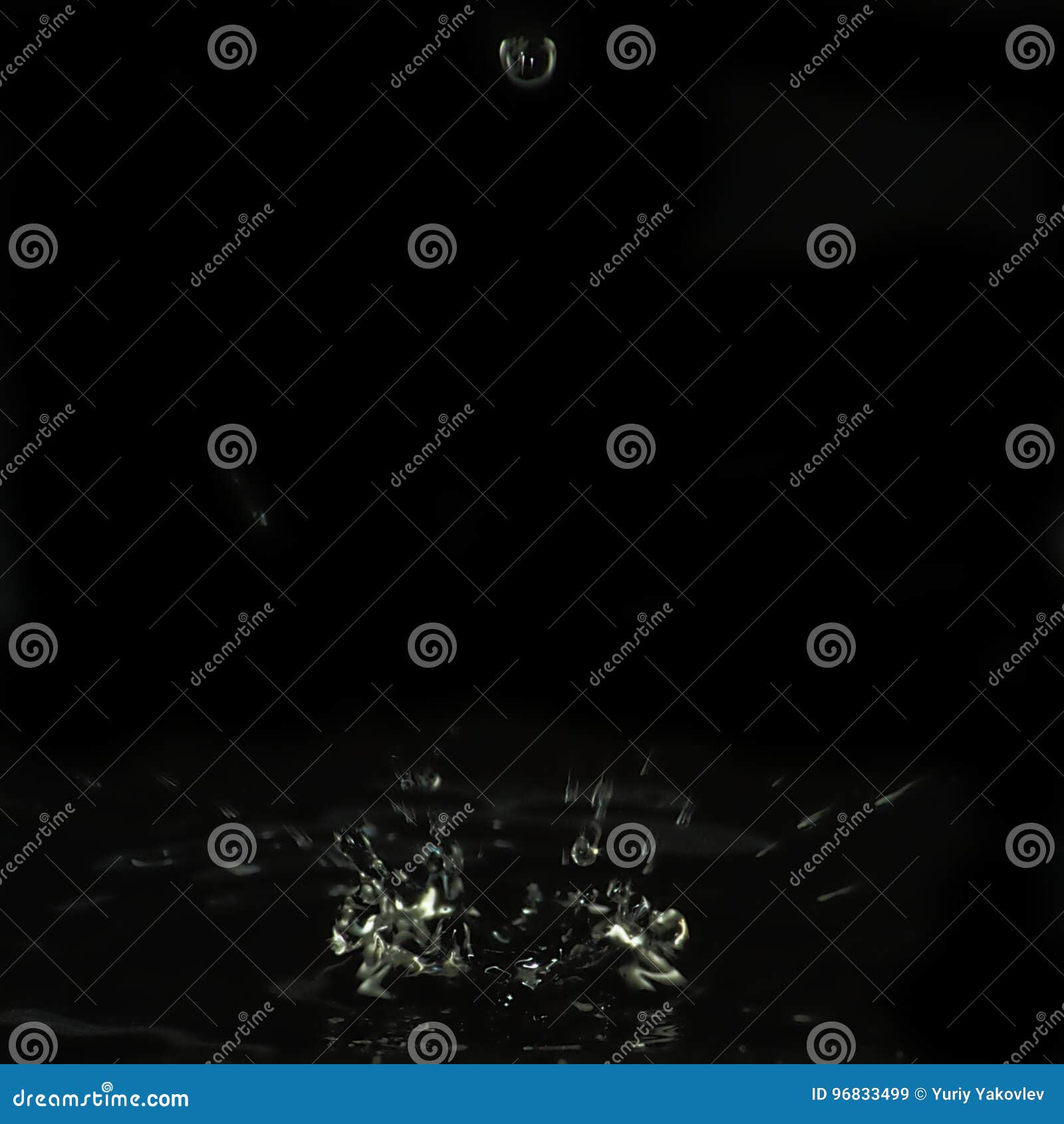 Dripping Fluid, Formed a Crater and a Large Drop Fly. Stock Image ...