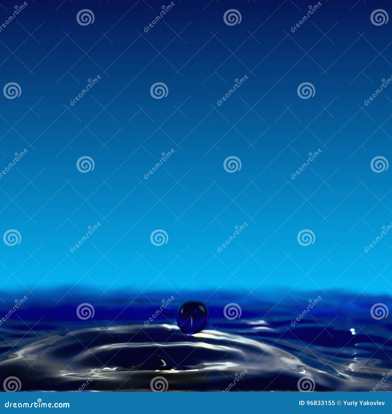 Dripping Fluidity, A Small Crater And A Ball Of Water. Stock Image ...