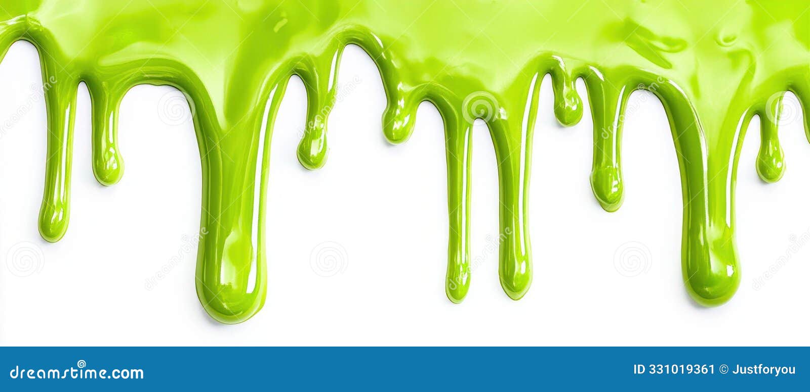 Dripping Green Paint on White Background Stock Illustration ...