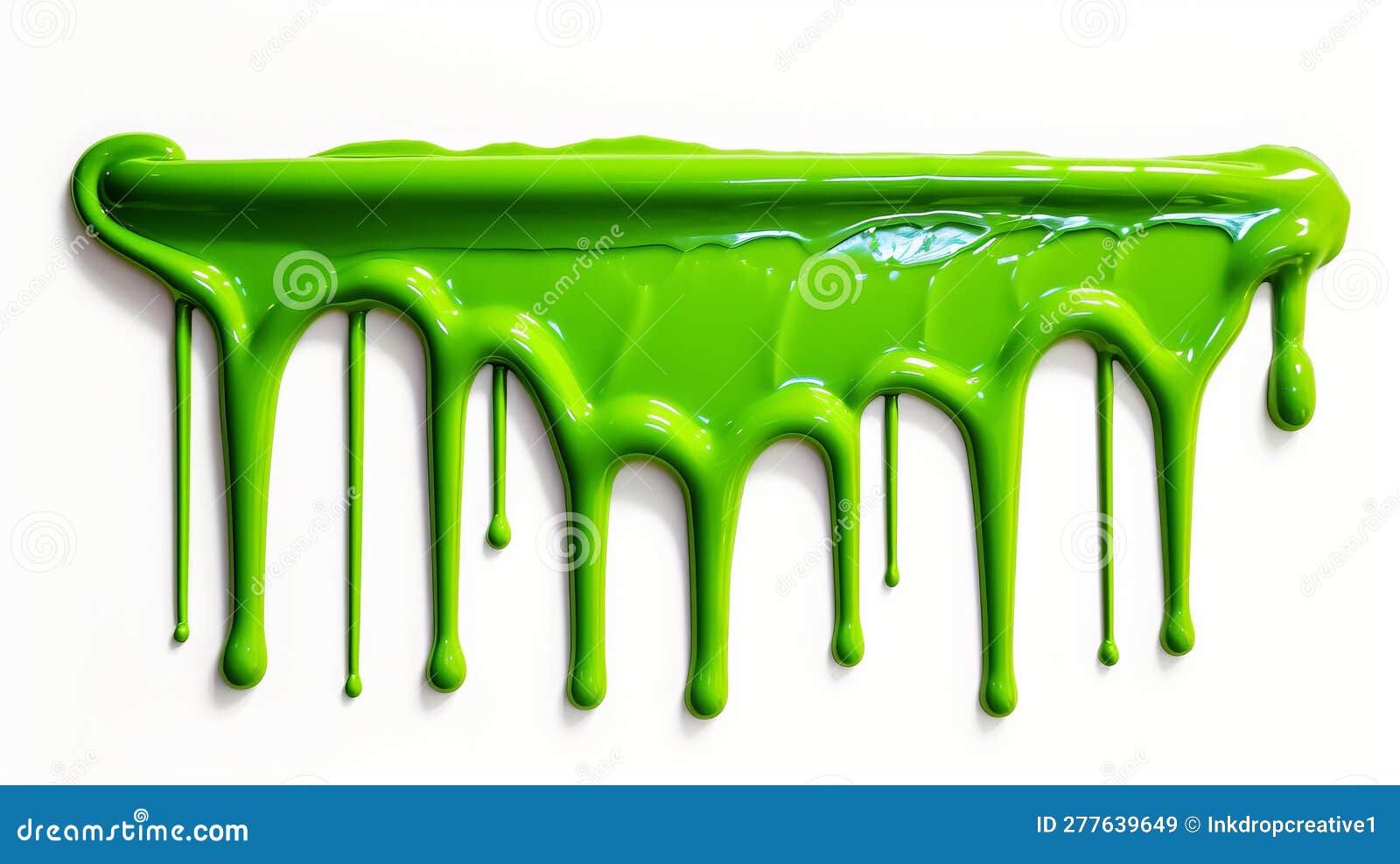 Dripping Green Slime Against a White Background. Generative Ai Stock ...
