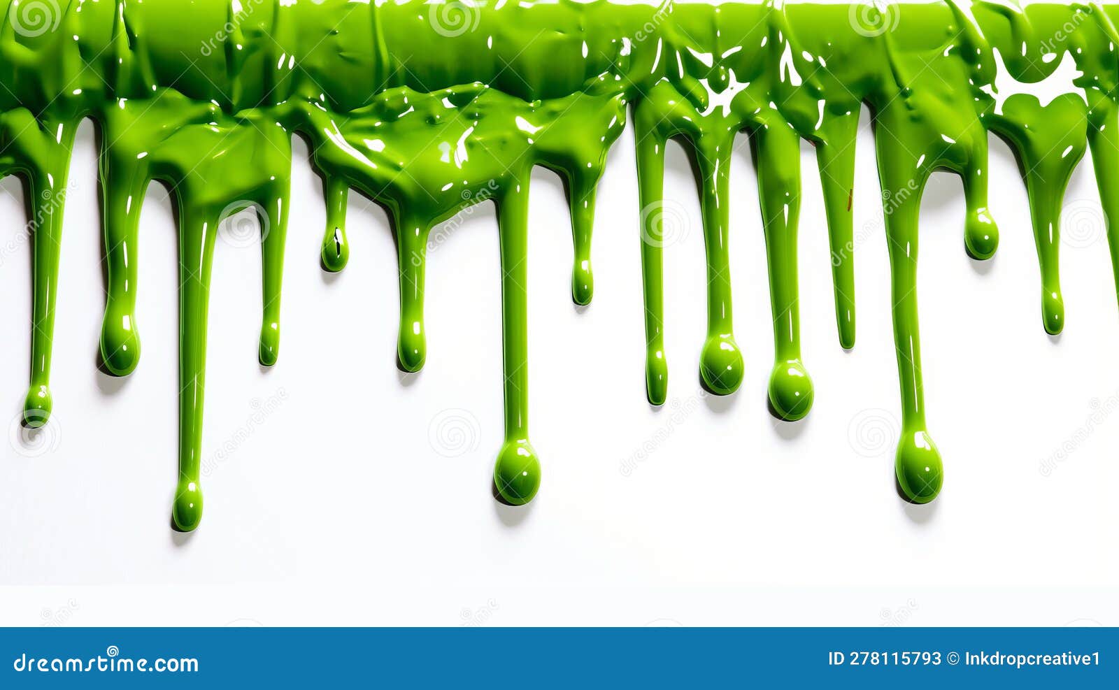 Dripping Green Slime. Slimy Toxic Drips Isolated, Goo Flow And Mucus ...
