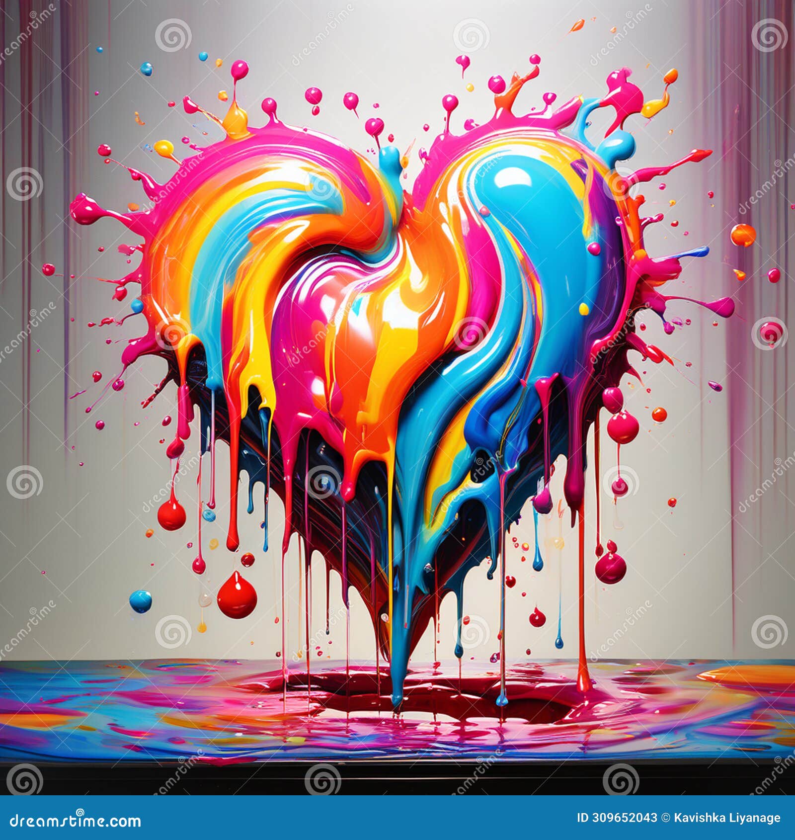 Dripping Heart with Life Tree Stock Illustration - Illustration of ...