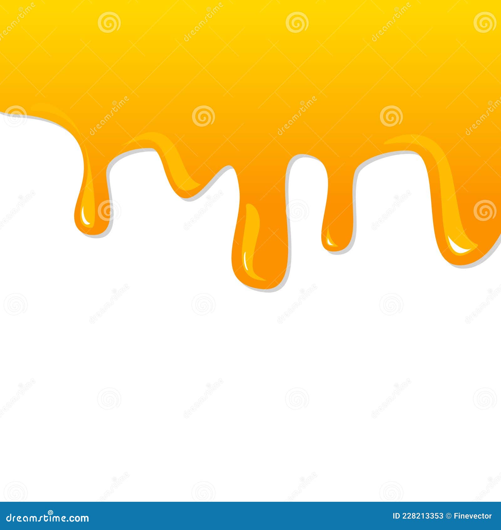 Dripping Honey Border Flowing Oil Syrup Flow Drips Isolated