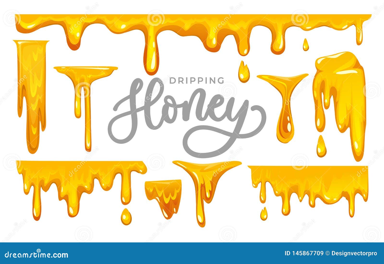 Dripping Honey Seamless Vector Border 75831037
